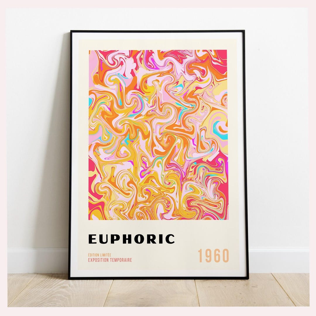 Psychadelic Digital Download, 70s Style Poster, 60s Flower Print ...