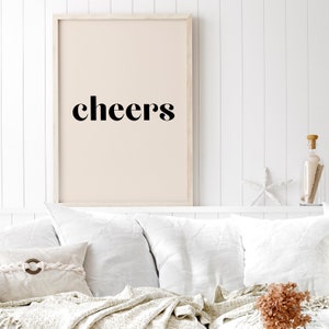 Cheers Print Trendy Retro Wall Art Set of 3 Bar Cart Drinks Art Bar ...