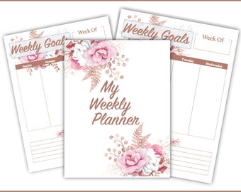 Weekly Planner Printable Floral Planner Undated Weekly Plan - Etsy