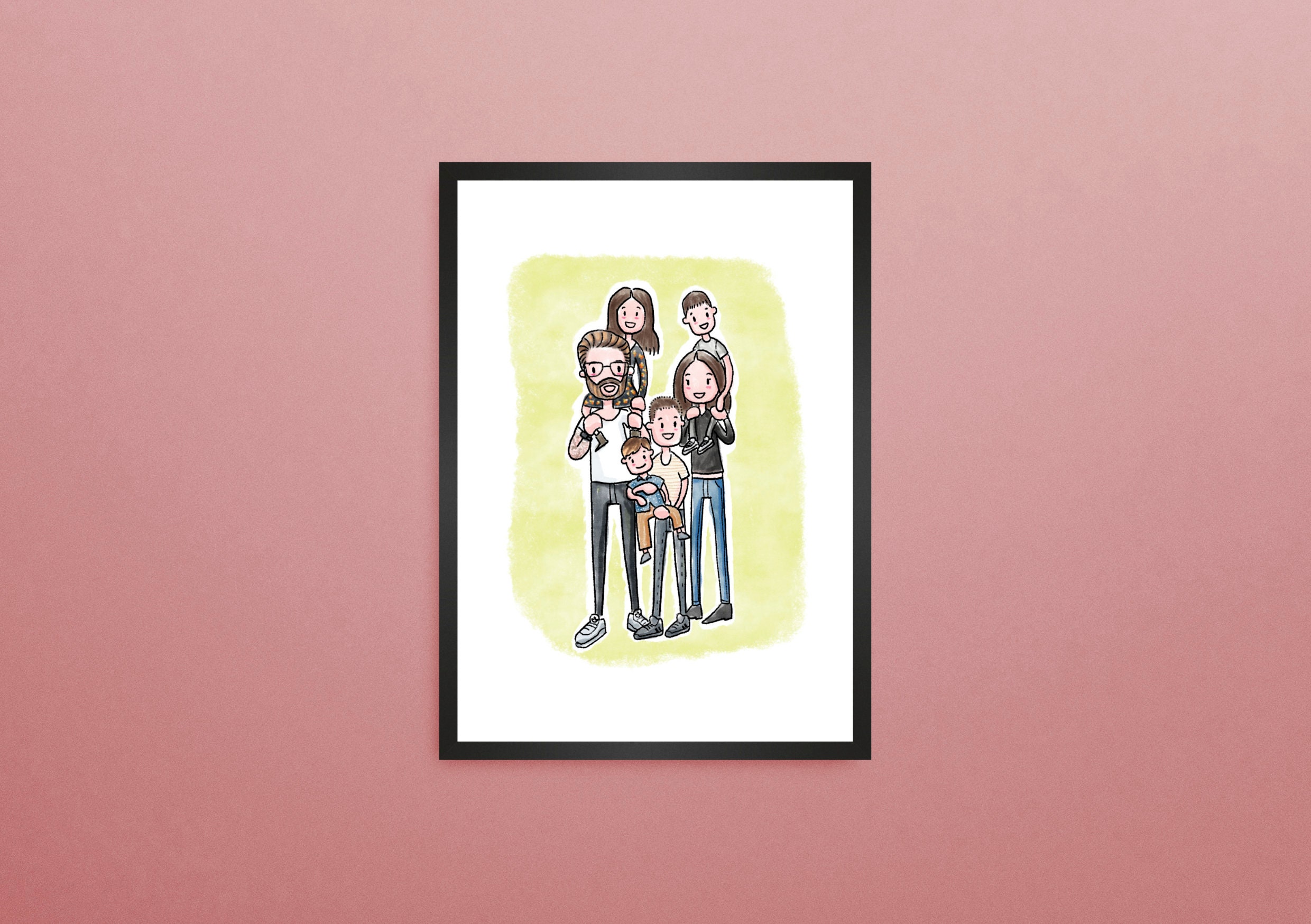 Custom Family Portrait Illustration Gift Family Illustration Photo ...