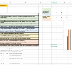 FAST (functional Assessment Screening Tool) Excel/numbers Spreadsheet ...
