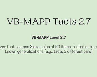 ABA Materials VB-MAPP Level Two Tact 2.9 Behavior Analyst, Rbt ...