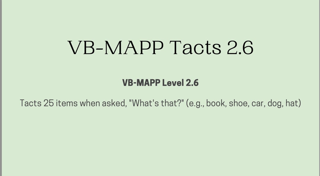 ABA Materials VB-MAPP Level 2.6 Assessment Behavior Analyst, Rbt ...