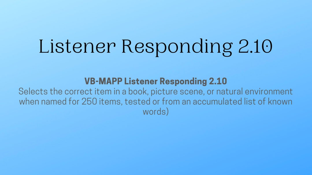 ABA Materials VB-MAPP Listener Responding 2.10 (level Two) Aba Stimuli ...
