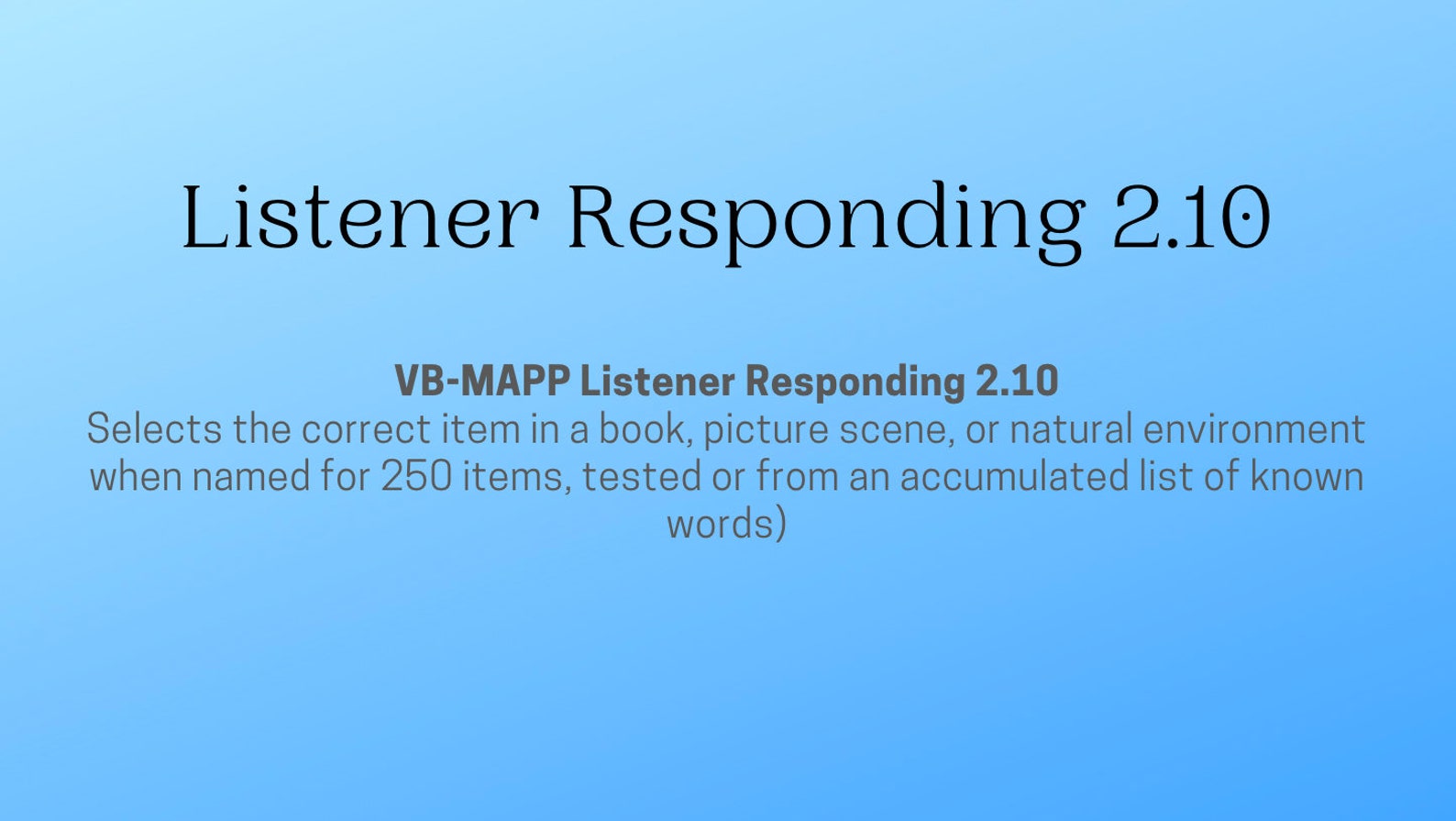 ABA Materials VB-MAPP Listener Responding 2.10 (level Two) Aba Stimuli ...