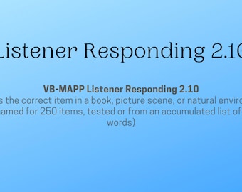 ABA Materials VB-MAPP Listener Responding 2.7 level Two - Etsy