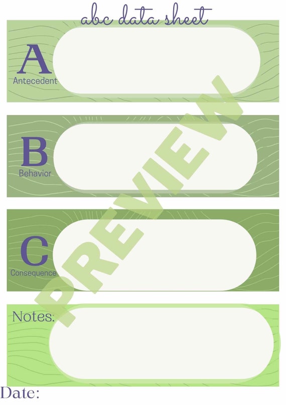 ABC Data Sheet - Etsy