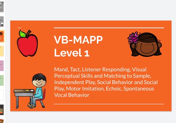 Complete VB-MAPP Level 1 Assessment google Slides - Etsy