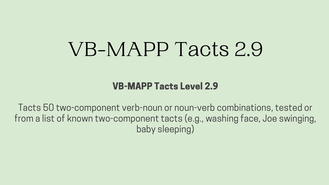 ABA Materials VB-MAPP Level Two Tact 2.9 Behavior Analyst, Rbt ...