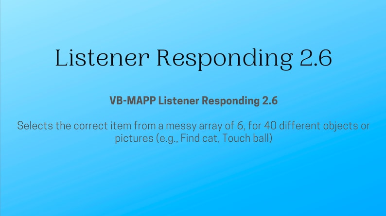 Aba Materials VB-MAPP Listener Responding Level Two 2.6 PDF Digital ...