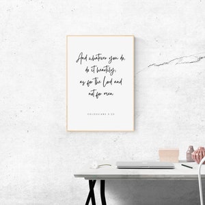Inspirational Bible Verse Printable - Colossians 3:23 - Etsy