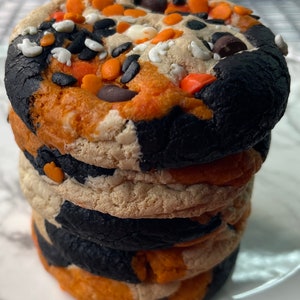 XL Huge Halloween Marble Chocolate Chips Cookies| for Fall, Halloween ...
