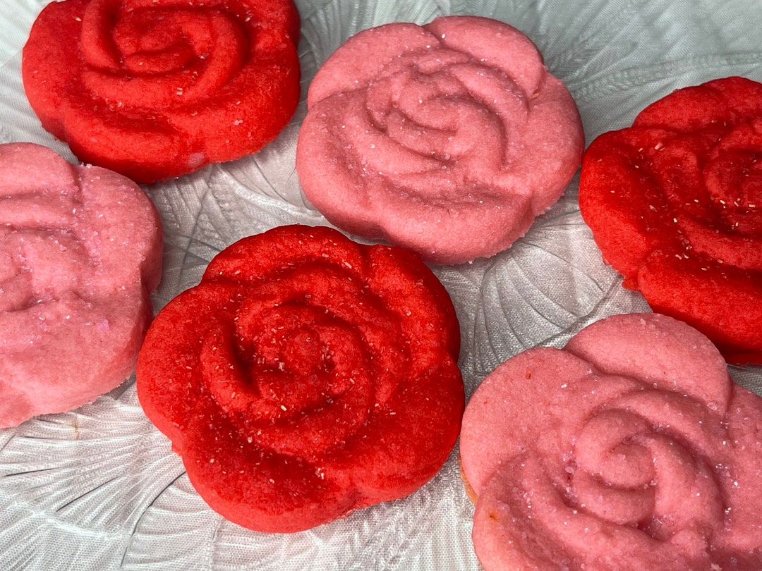 Pink/ Red Roses Cookies. Homemade Cookie Pack |for Easter, Summer and ...