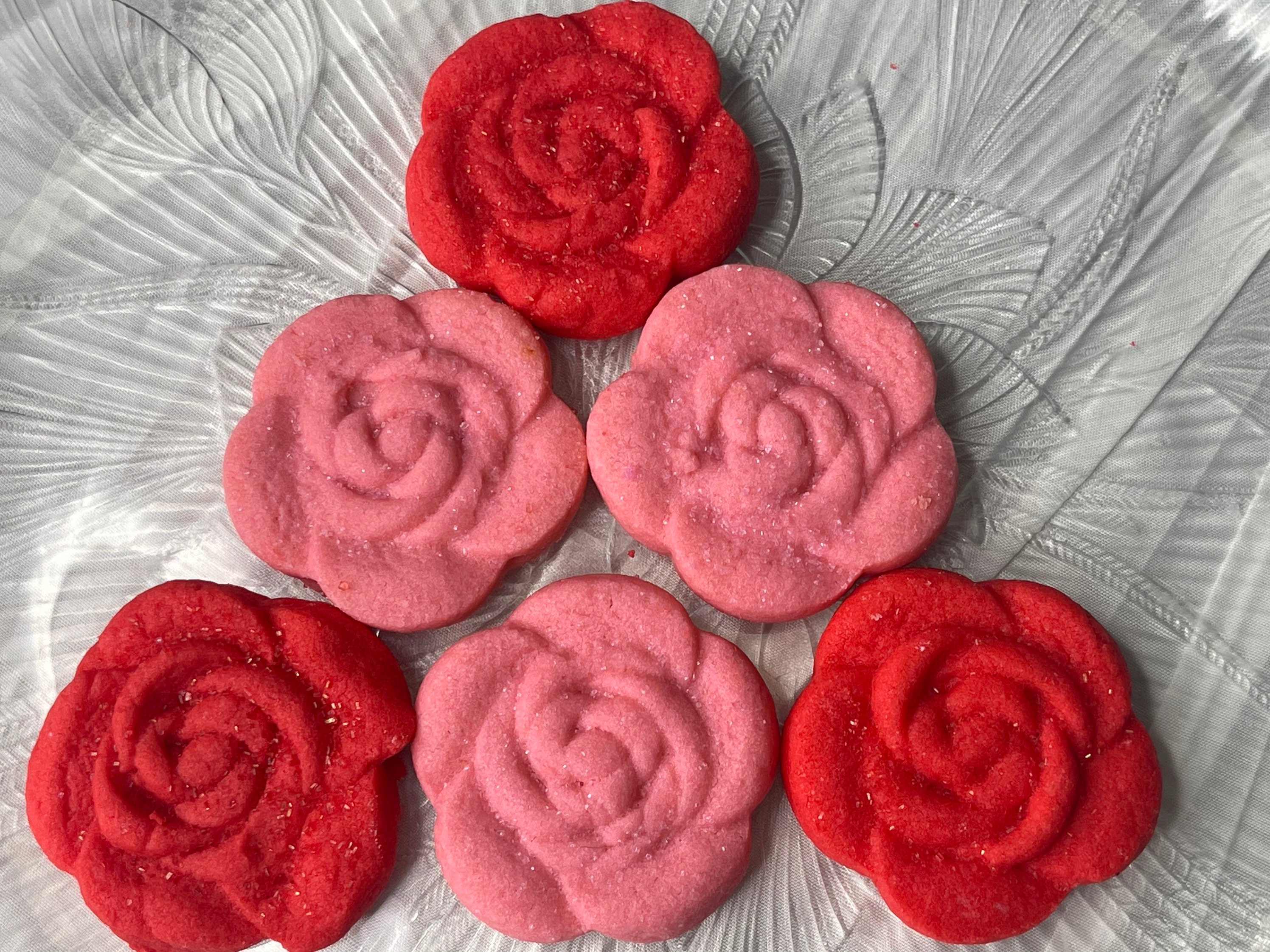 Pink/ Red Roses Cookies. Homemade Cookie Pack |for Easter, Summer and ...