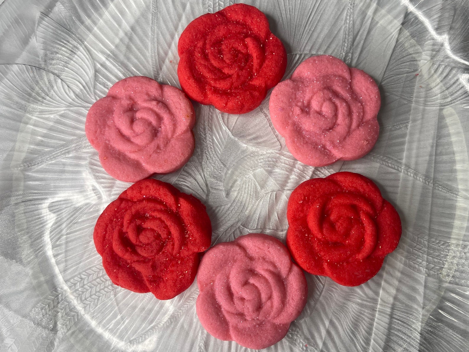 Pink/ Red Roses Cookies. Homemade Cookie Pack |for Easter, Summer and ...