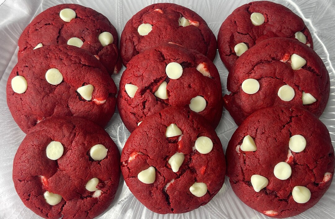 Red Velvet White Chocolate Cookies. Homemade Cookie Pack Homemade ...
