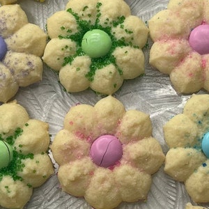 Lemon Spritz Flower Cookies. Homemade Cookie Pack | for Easter, Summer ...
