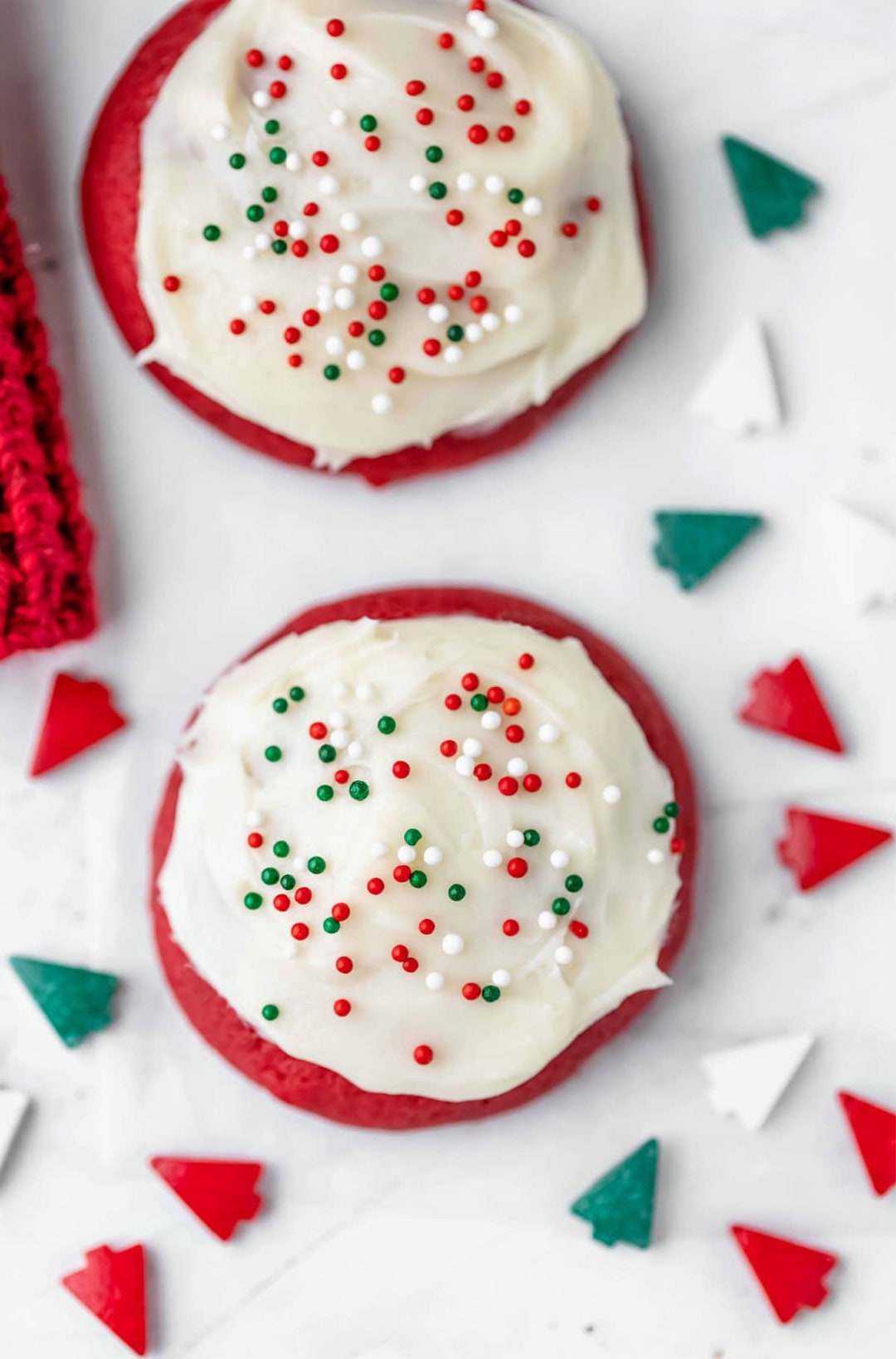 Red Velvet Christmas Frosted Sprinkle Cookies Homemade Cookie Pack for ...