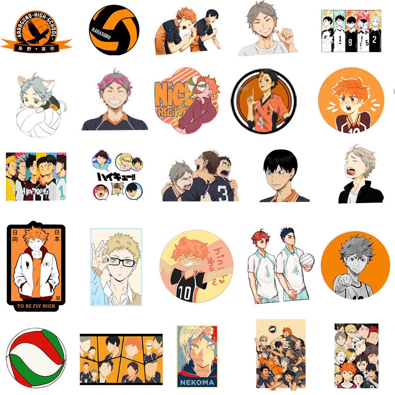 Haikyu Sticker Pack Haikyuu Anime Random Vinyl Waterproof Etsy