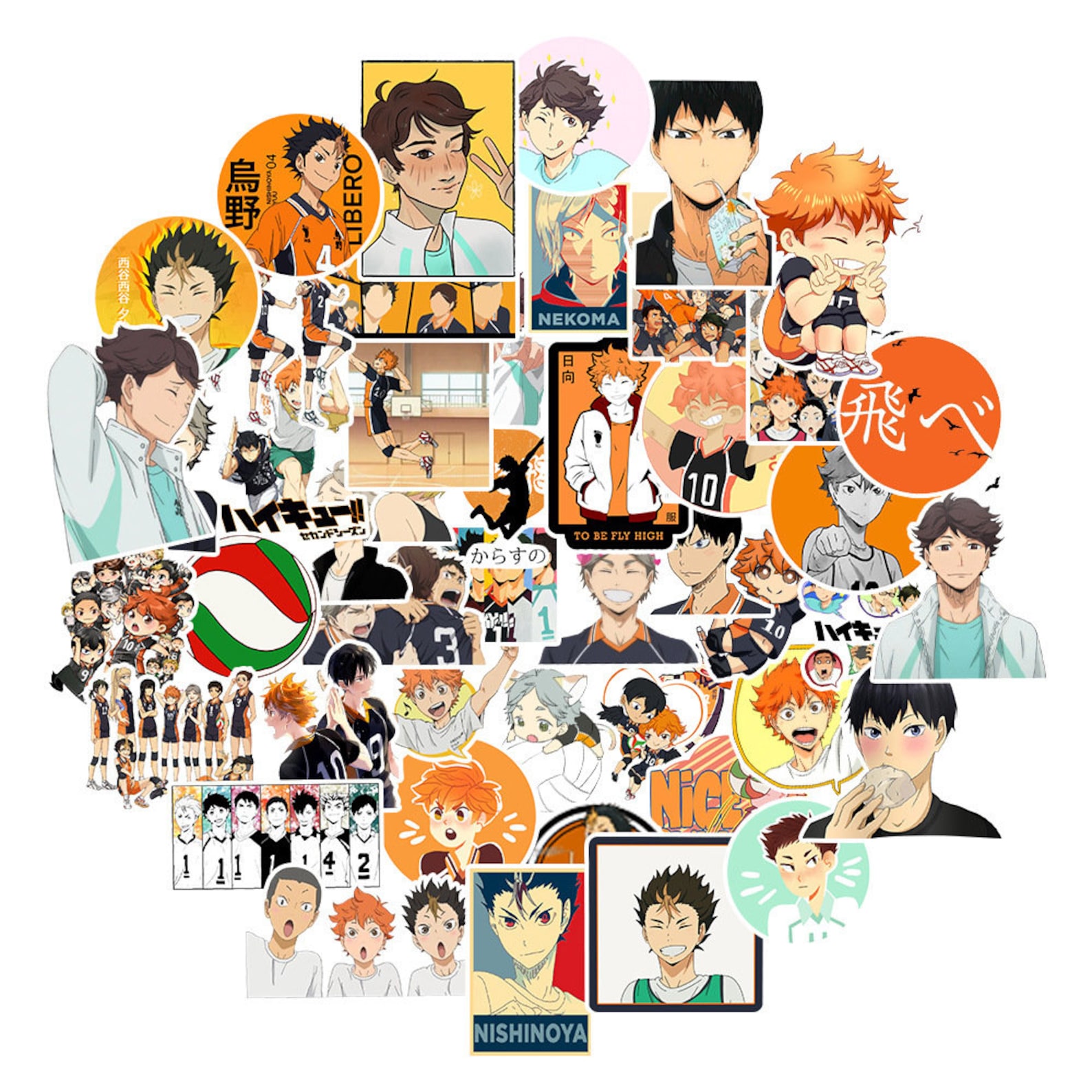 Haikyu Sticker Pack Haikyuu Anime Random Vinyl Waterproof | Etsy