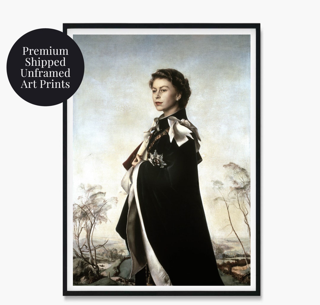 Queen Elizabeth Poster, Queen Elizabeth Print, Queen Elizabet Portrait ...