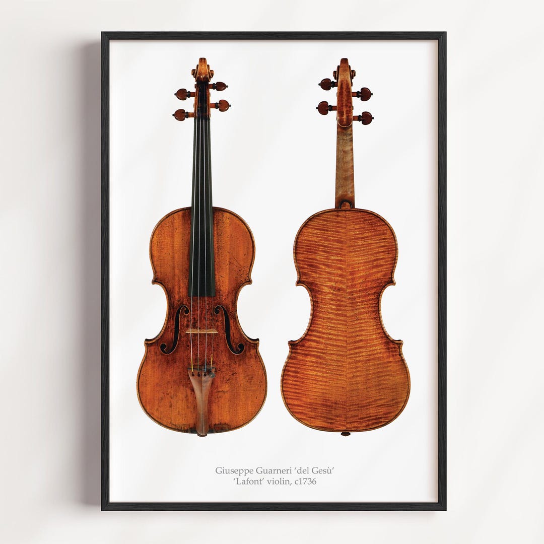 Giuseppe Guarneri Del Gesu Lafont Violin C1736 Art Print Poster Canvas ...