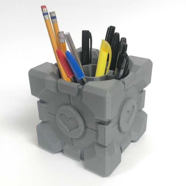 Companion Cube Pen Holder - Etsy