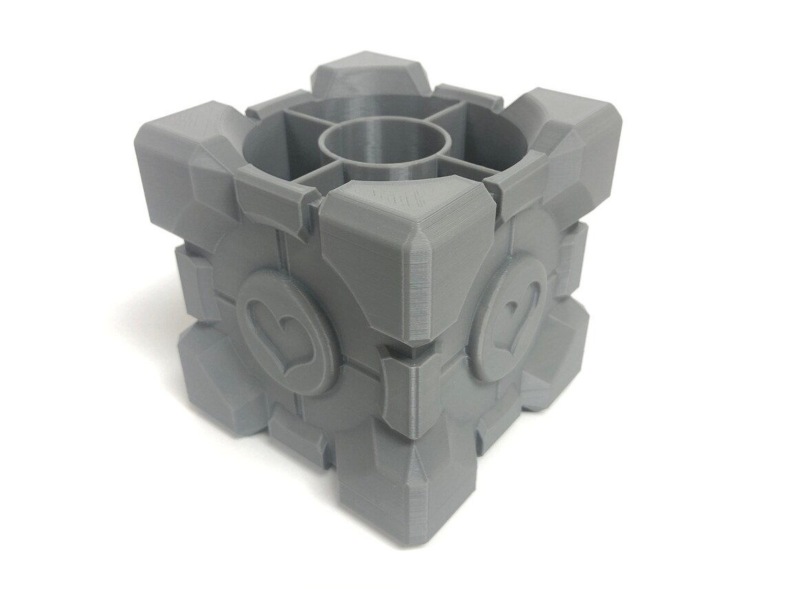 Portal Companion Cube Pencil and Pen Holder 3D Printed - Etsy
