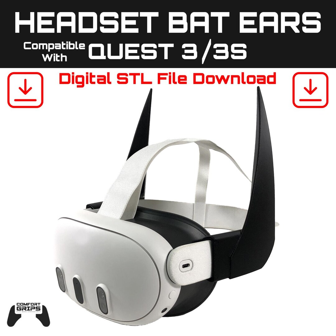 Bat Ears Headset Attachment Compatible With Quest 3/3S - Digital STL ...