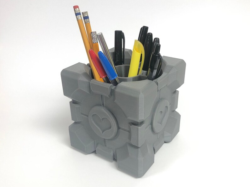 Portal Companion Cube Pencil and Pen Holder 3D Printed - Etsy