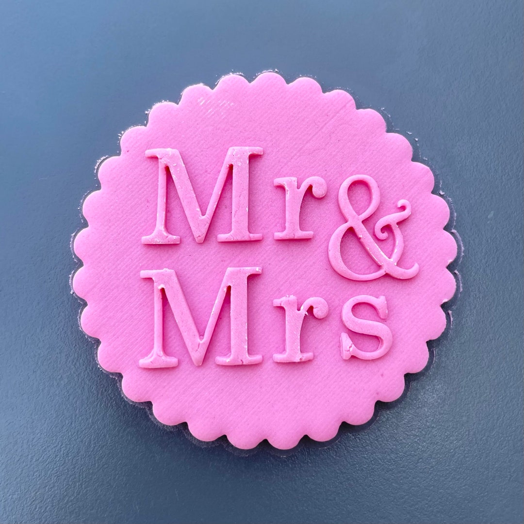 Mr and Mrs Pop up Debosser Fondant and Cookie Cutter Embosser Wedding ...