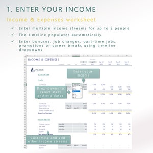 Financial Independence Planner With Income and Expenses Analysis ...