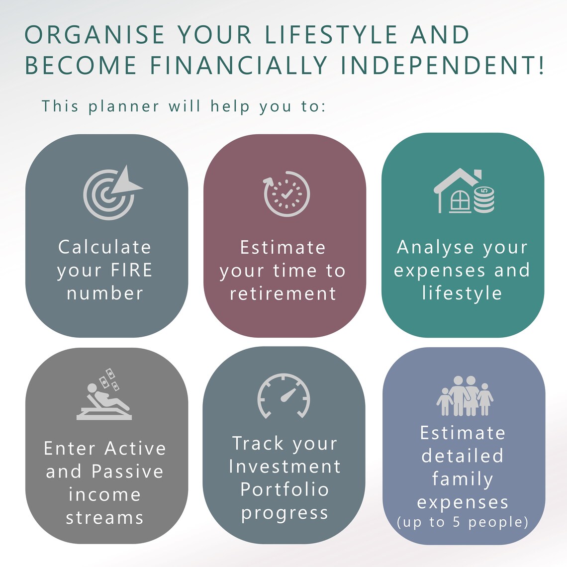 Financial Independence Planner With Income and Expenses Analysis ...