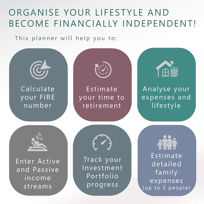 Financial Independence Planner With Income and Expenses Analysis ...