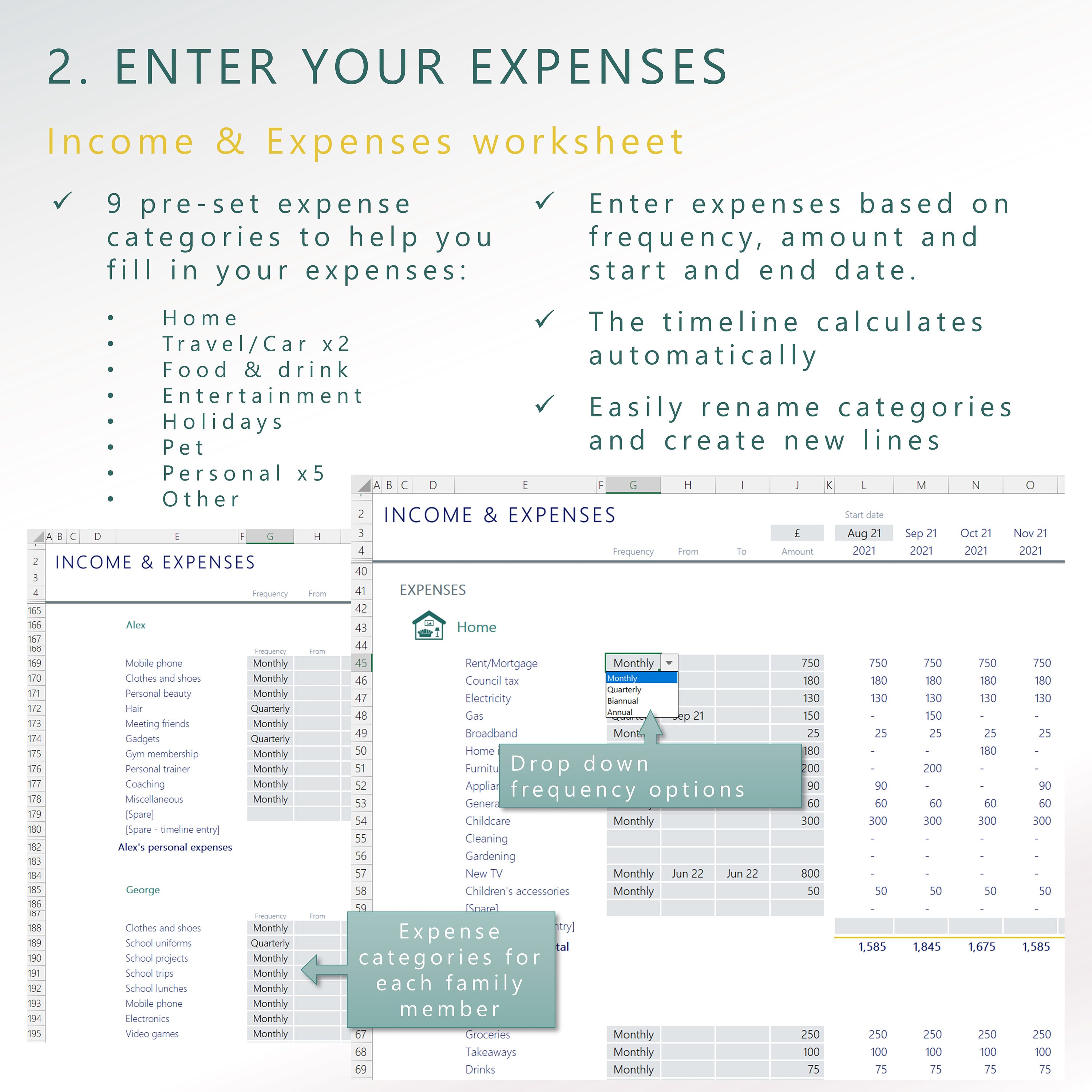 Financial Independence Planner With Income and Expenses Analysis ...