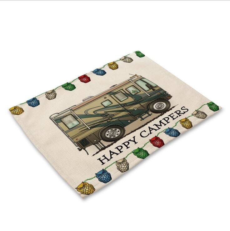 Happy Campers Placemat, Camper RV Gift, Traveller Gift for Campers ...
