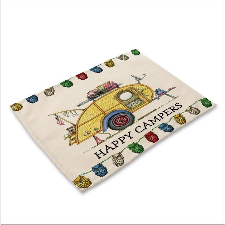 Happy Campers Placemat, Camper RV Gift, Traveller Gift for Campers ...