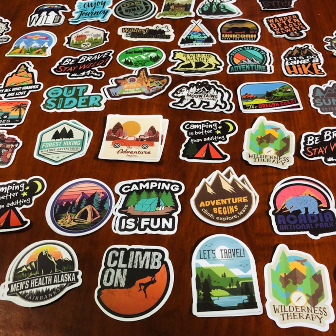 50 Campervan, Camping and Travel Stickers, Adventure, Climbing and ...