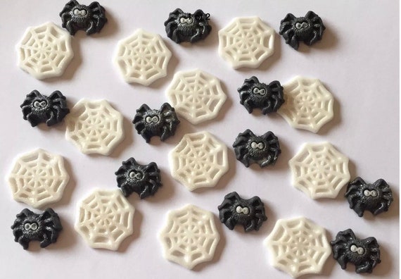 12 SPIDERS & WEBS Edible Sugar Icing Cake Decorations Cake - Etsy