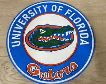 Beautifully Crafted University of Florida State Sign With Script Gators ...