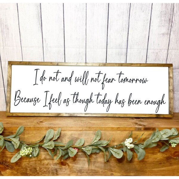 Do Not Fear Tomorrow - Etsy