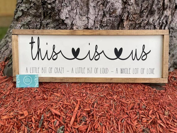 This is Us Little Bit of Crazy Wood Sign Farmhouse Sign | Etsy