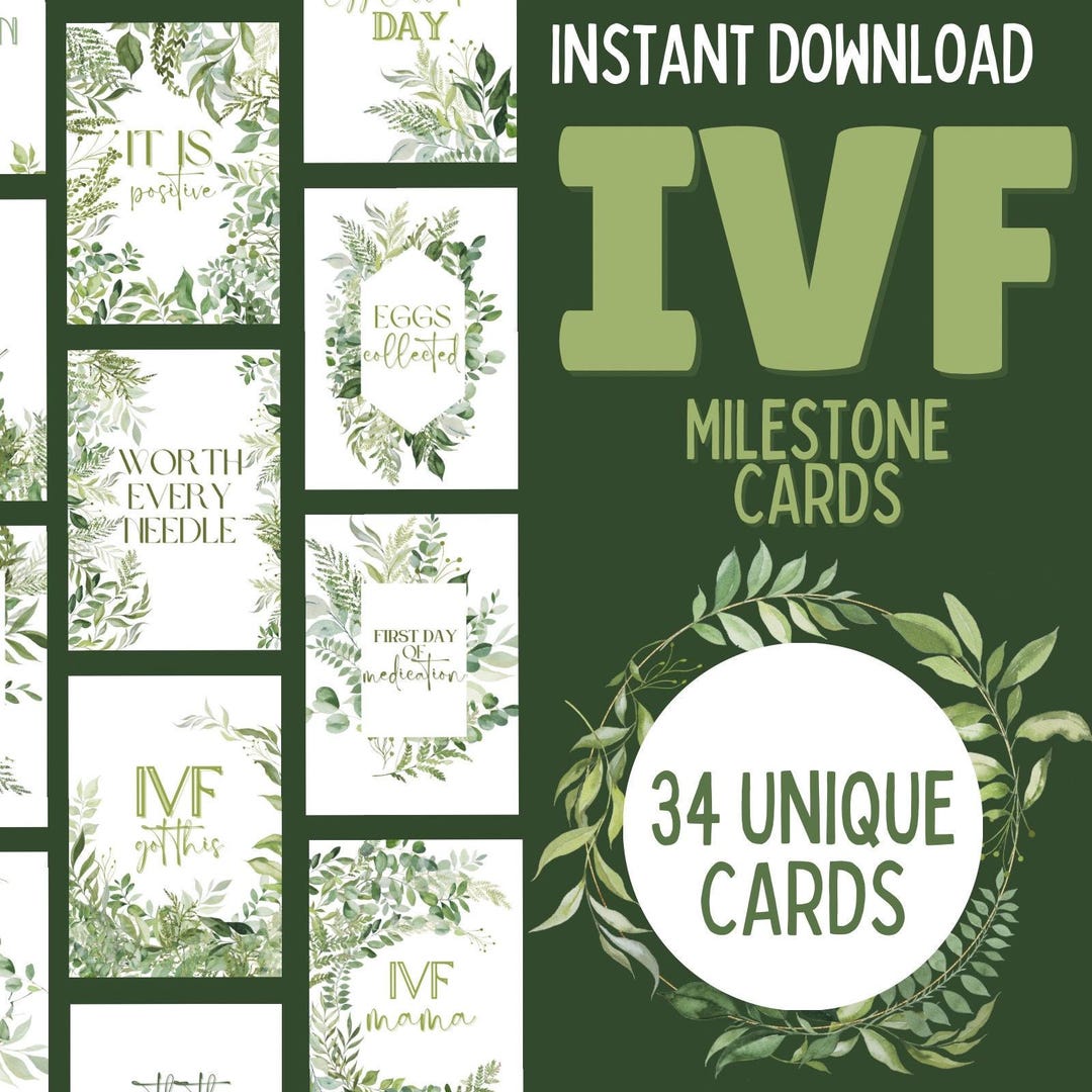 IVF Journey Milestone 34 Cards | Digital Download | Fertility Journey ...