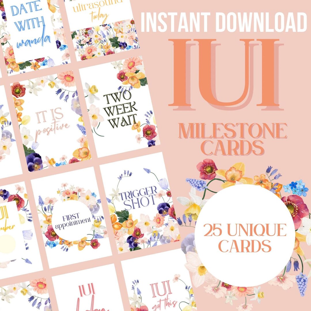 IUI Journey Milestone Cards | Digital Download | Fertility Journey ...