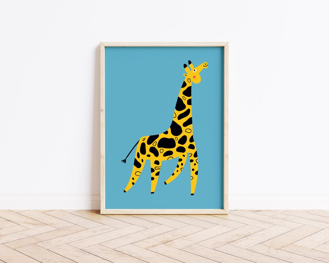 COLORFUL GIRAFFE Print. Children's Print, Illustration, Poster ...