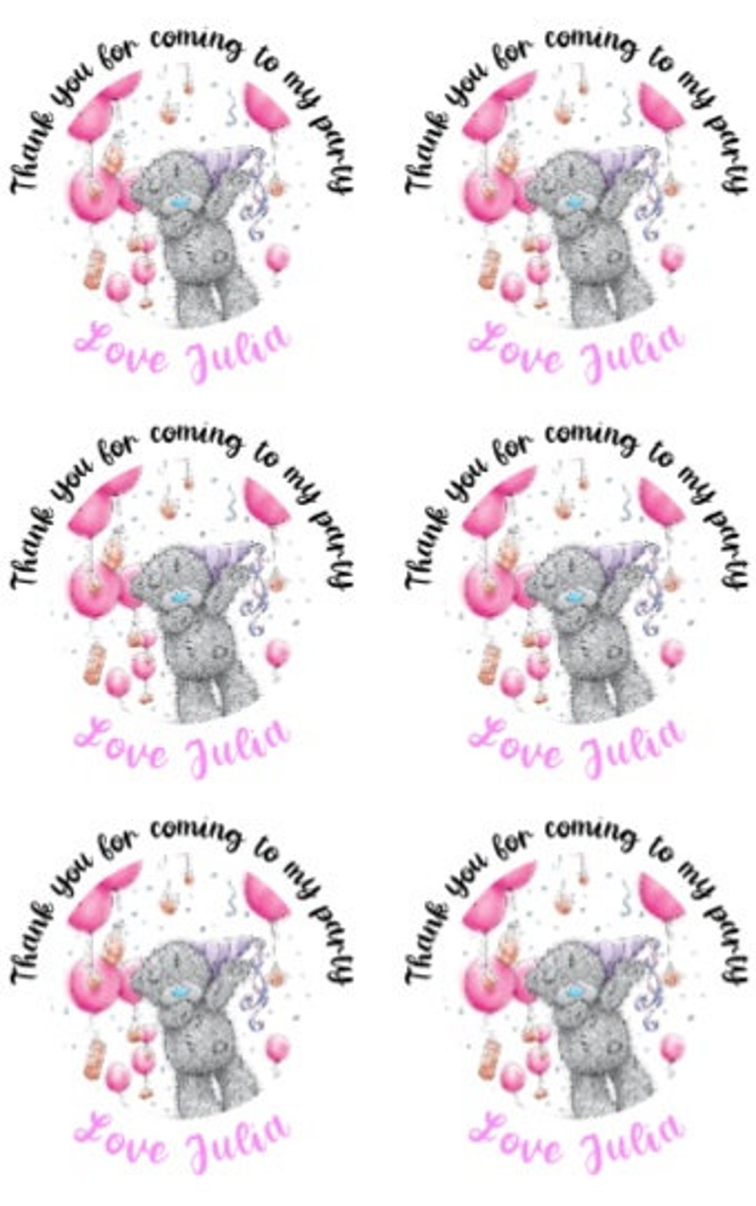 Personalised Tatty Teddy Labels Sweet Cone / Loot Bag Labels Tags - Etsy