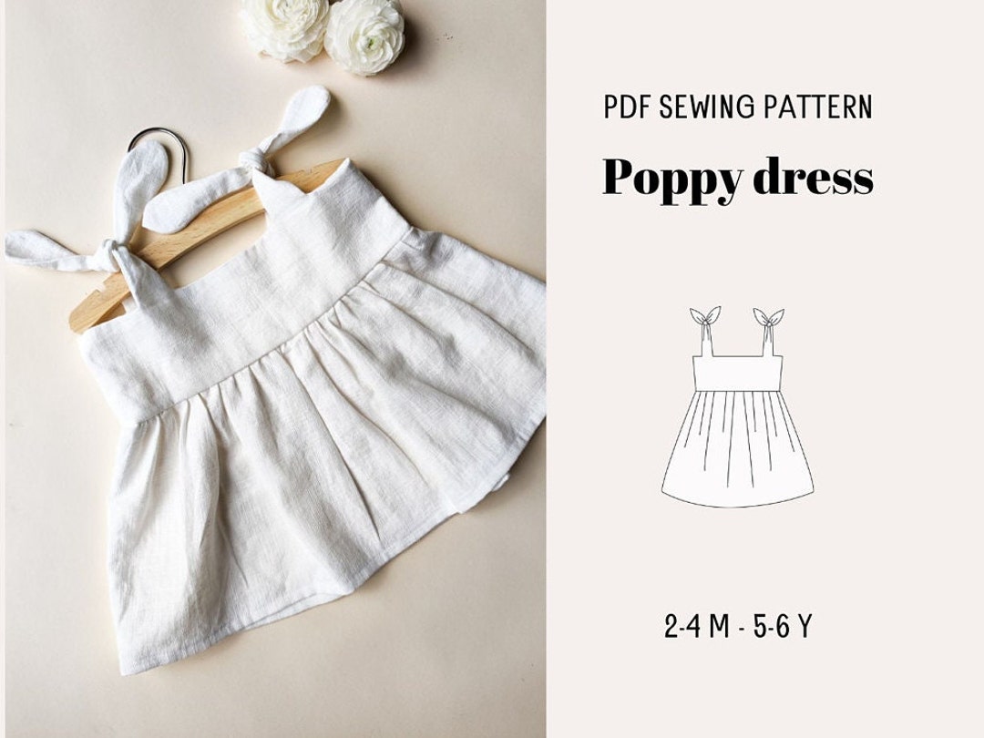 Poppy Dress + Top, PDF Sewing Pattern, Easy Sewing Pattern, Girls ...