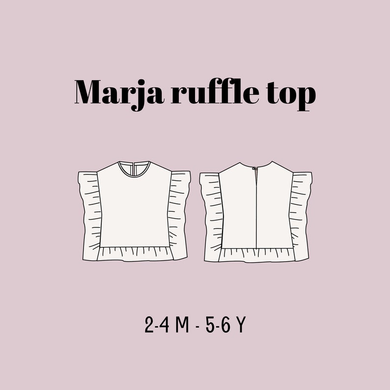 Marja Ruffle Top, Digital Easy PDF Sewing Pattern, Baby Blouse Pattern ...