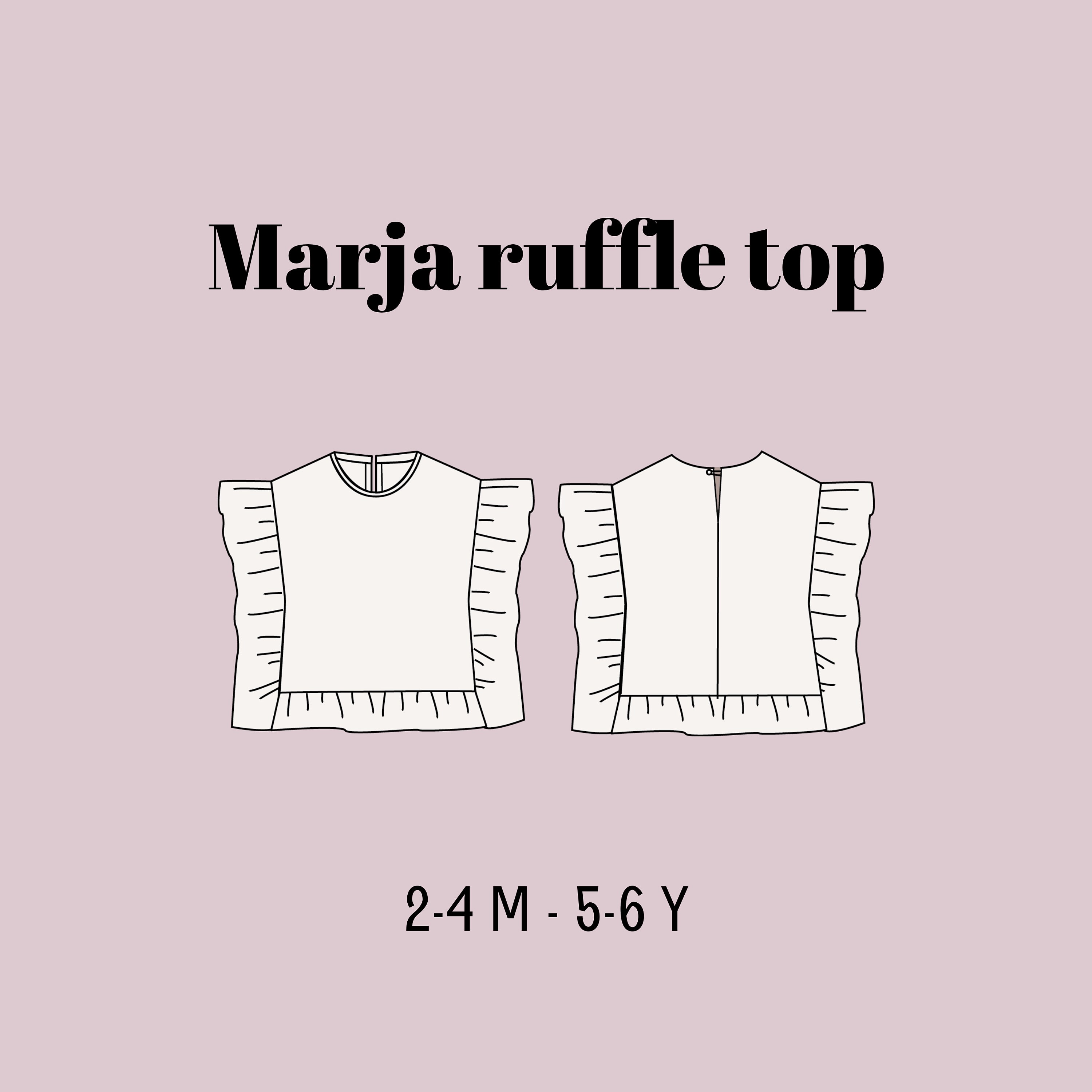 Marja Ruffle Top, Digital Easy PDF Sewing Pattern, Baby Blouse Pattern ...