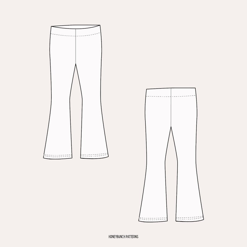 Baby Flared Pants Sewing Pattern, Kids Flared Pants Pattern, Toddler ...